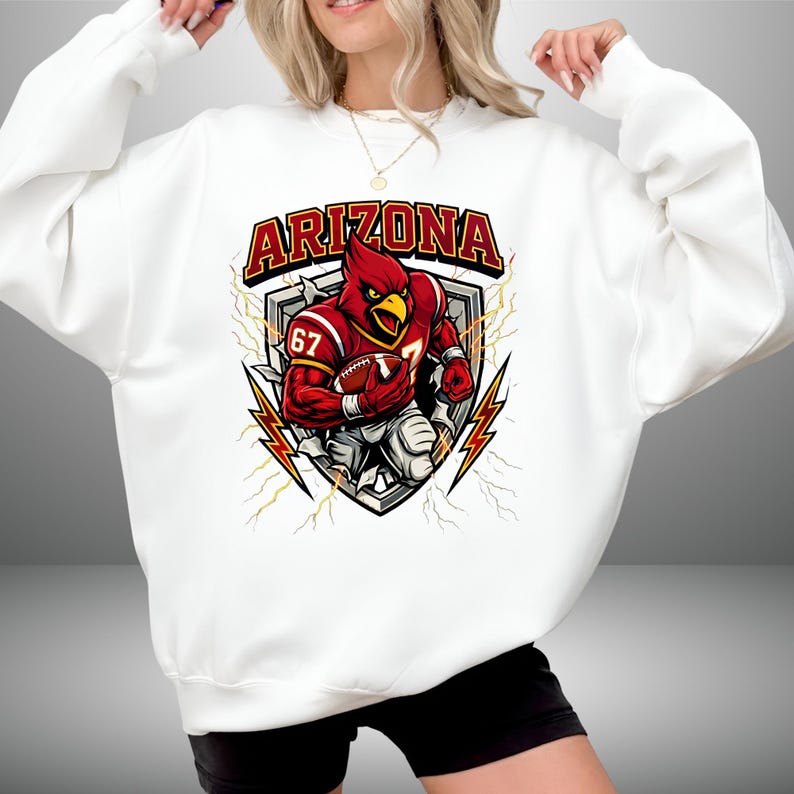 Arizona Football Shirt - Retro Cardinal Mascot Sweatshirt - Sunday Game ...
