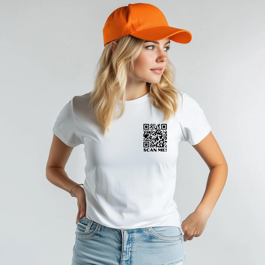 Custom QR Code T-shirt | Personalized Scan Me Shirt | Interactive Surprise Gift | Custom Message ...