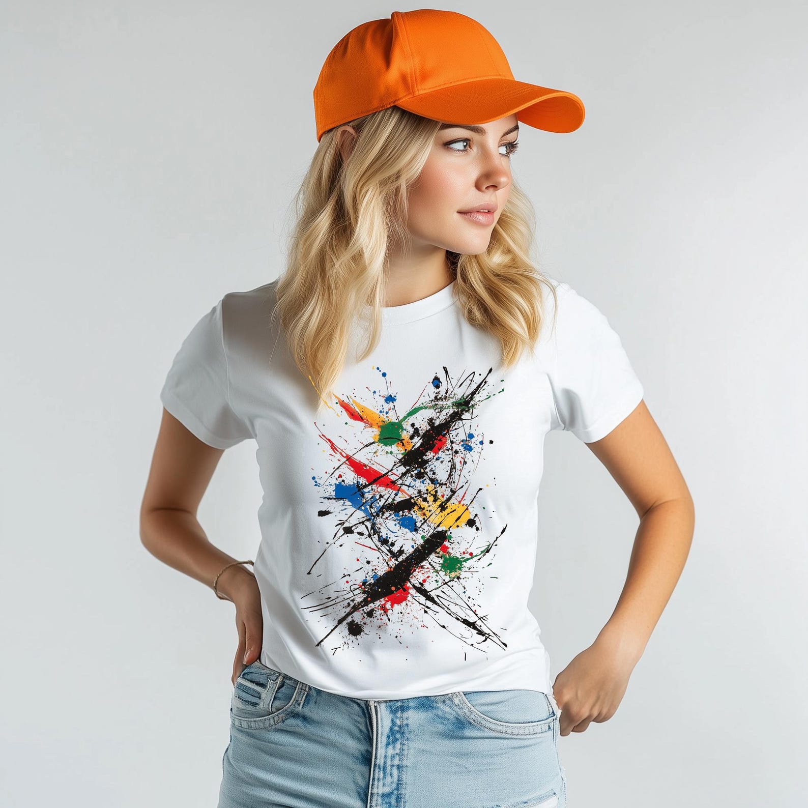 Abstract Art T Shirt | Colorful Paint Splatter Unisex Graphic Tee ...