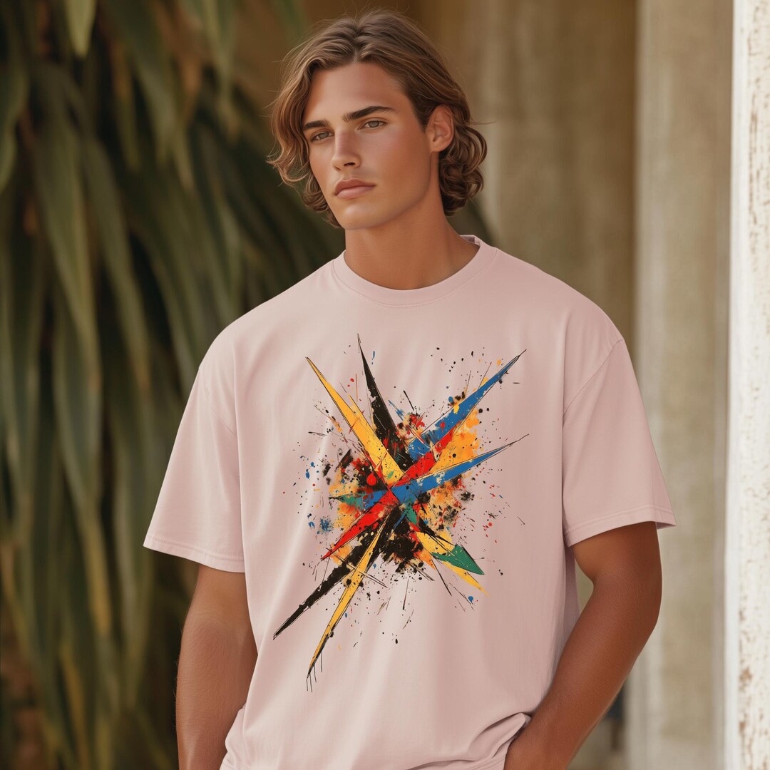 Abstract Art Graphic T-shirt for Men & Women, Colorful Modern Design ...