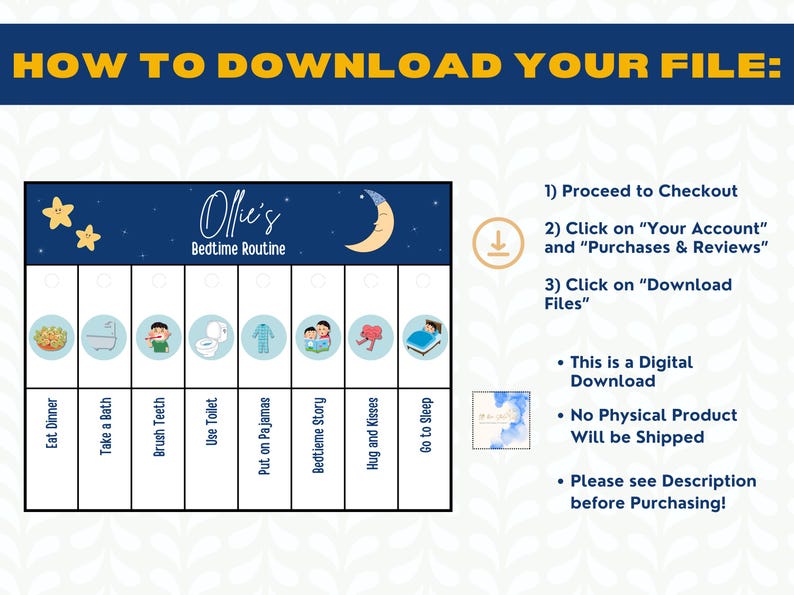 Editable Kids Bedtime Routine Flip Chart: Visual Schedule (canva ...