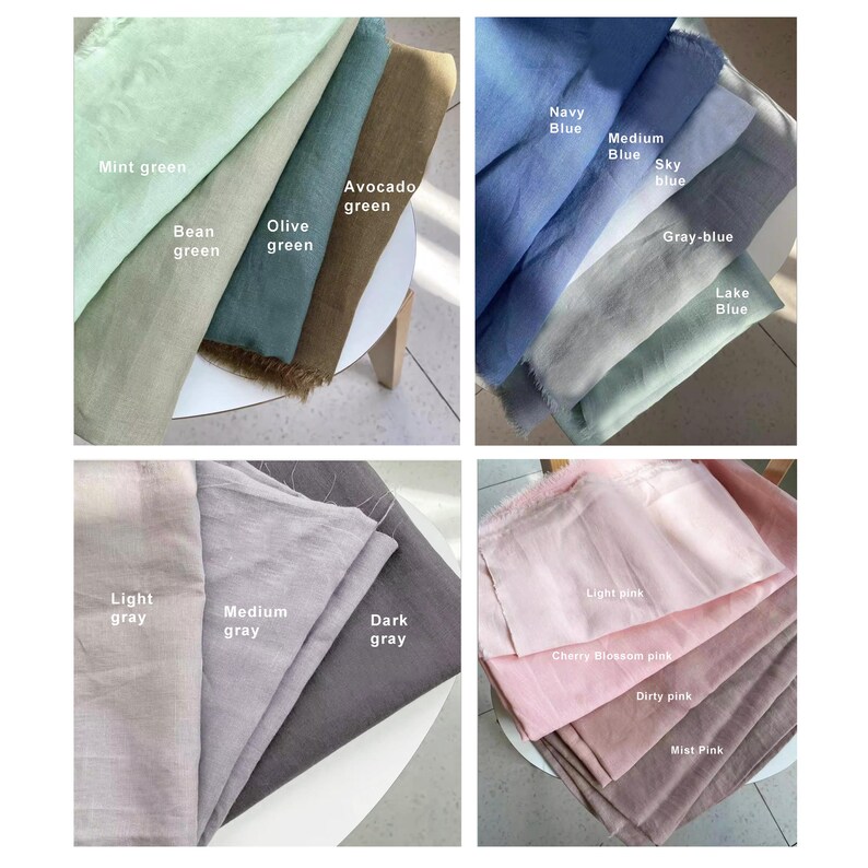 Natural Linen Fabric by the Yard, Medium Weight 5.82 Oz/165 Gsm, Width ...