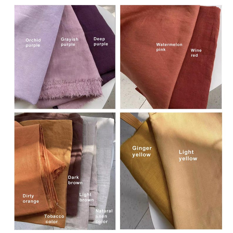 Natural Linen Fabric by the Yard, Medium Weight 5.82 Oz/165 Gsm, Width ...