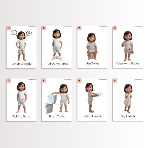 Toilet Training Visual Cue Cards Instruction Cards Version 6 - Etsy