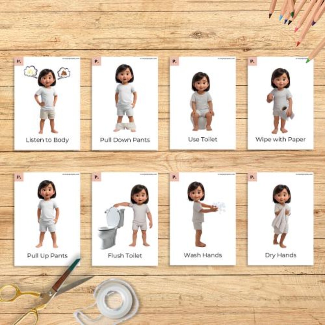 Toilet Training Visual Cue Cards Instruction Cards Version 6 - Etsy