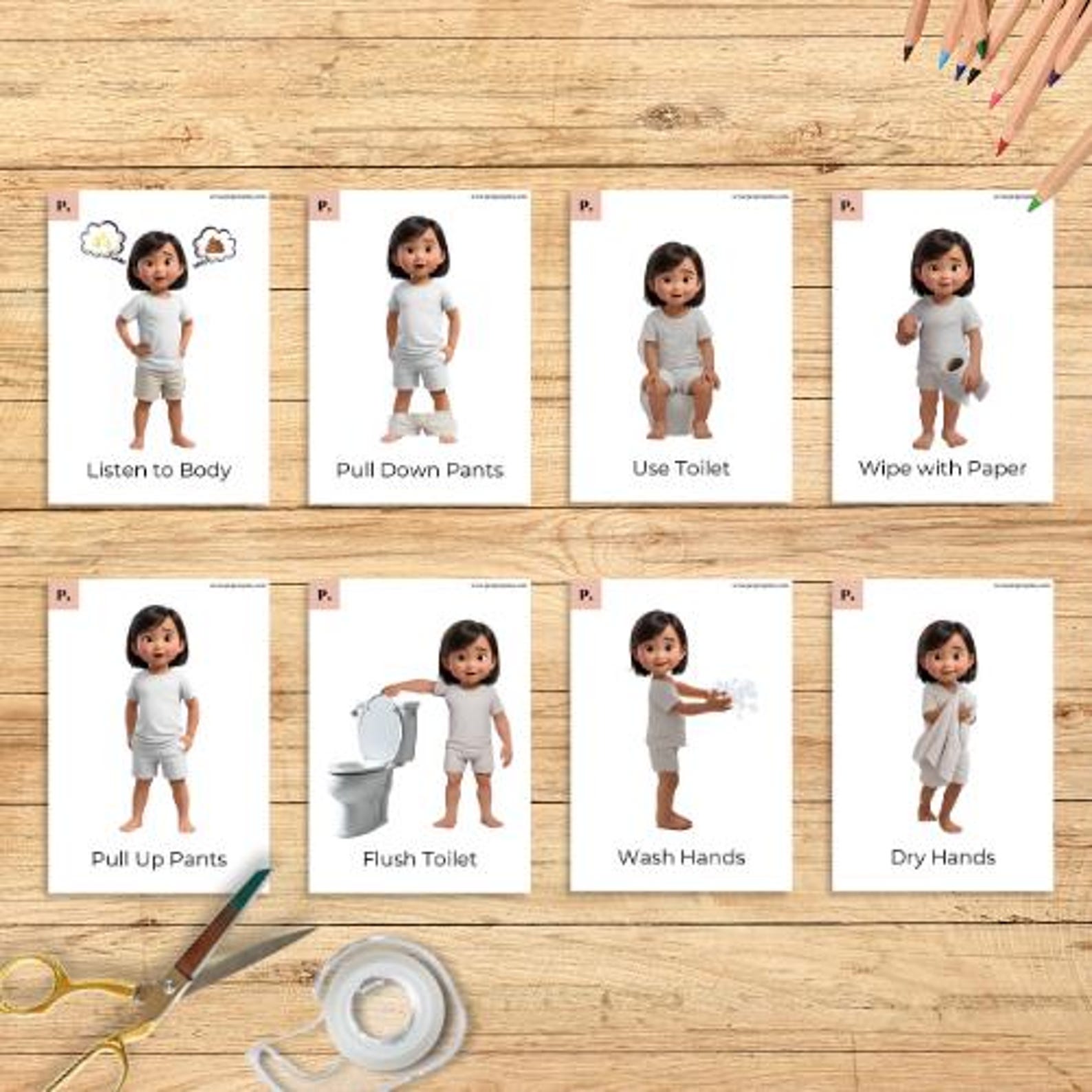 Toilet Training Visual Cue Cards Instruction Cards Version 6 - Etsy