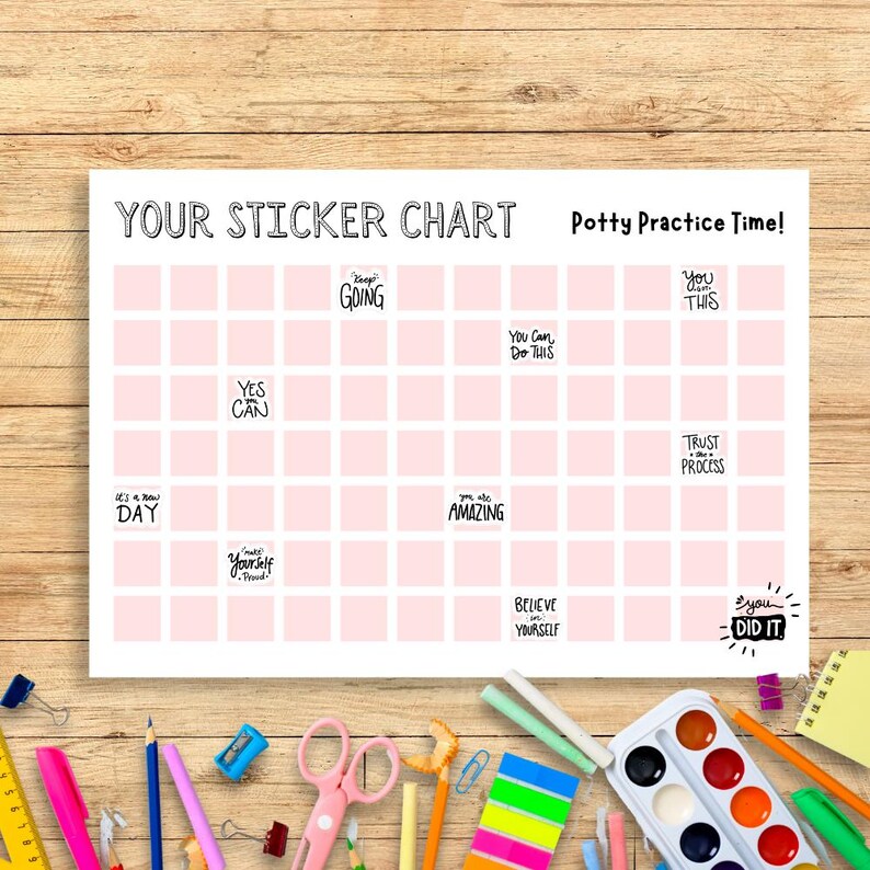 Potty Practice Sticker Chart - Etsy