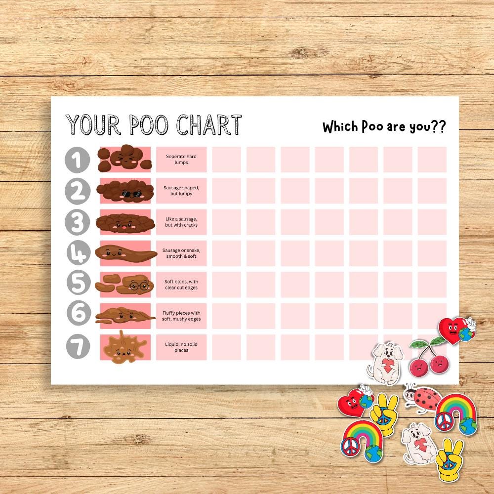 Toilet Training Chart Which Poo Are You Bristol Stool Chart - Etsy