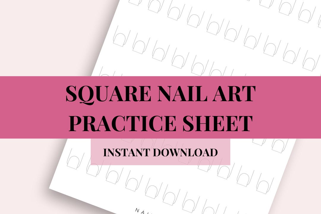 Square Nail Art Practice Sheets | Nail Art Template | Printable Nail ...
