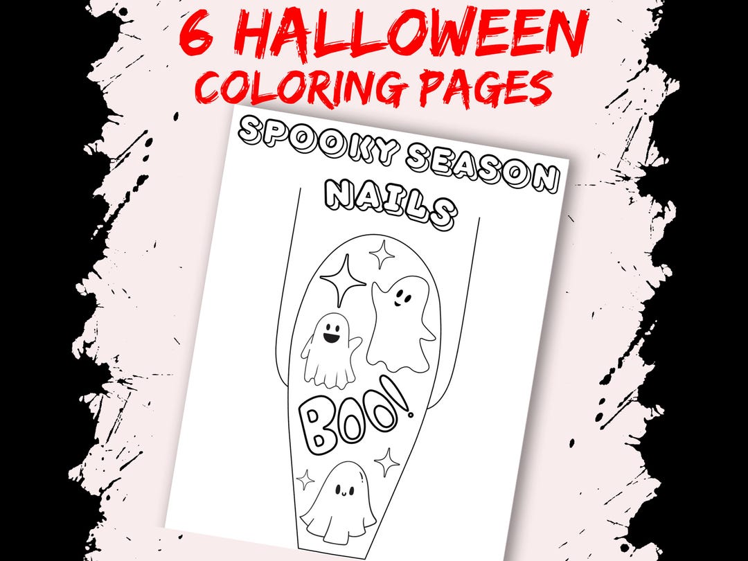Halloween Nail Art Coloring Pages for Kids | Cute & Spooky Coloring ...