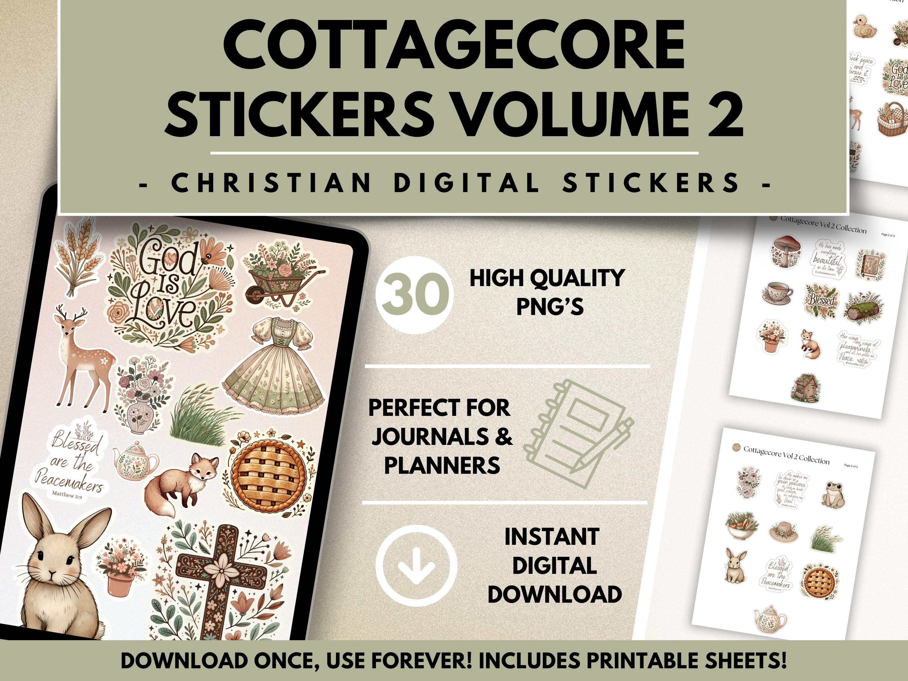 Christian Cottagecore Stickers Vol 2 – Faith-based Floral Stickers for ...