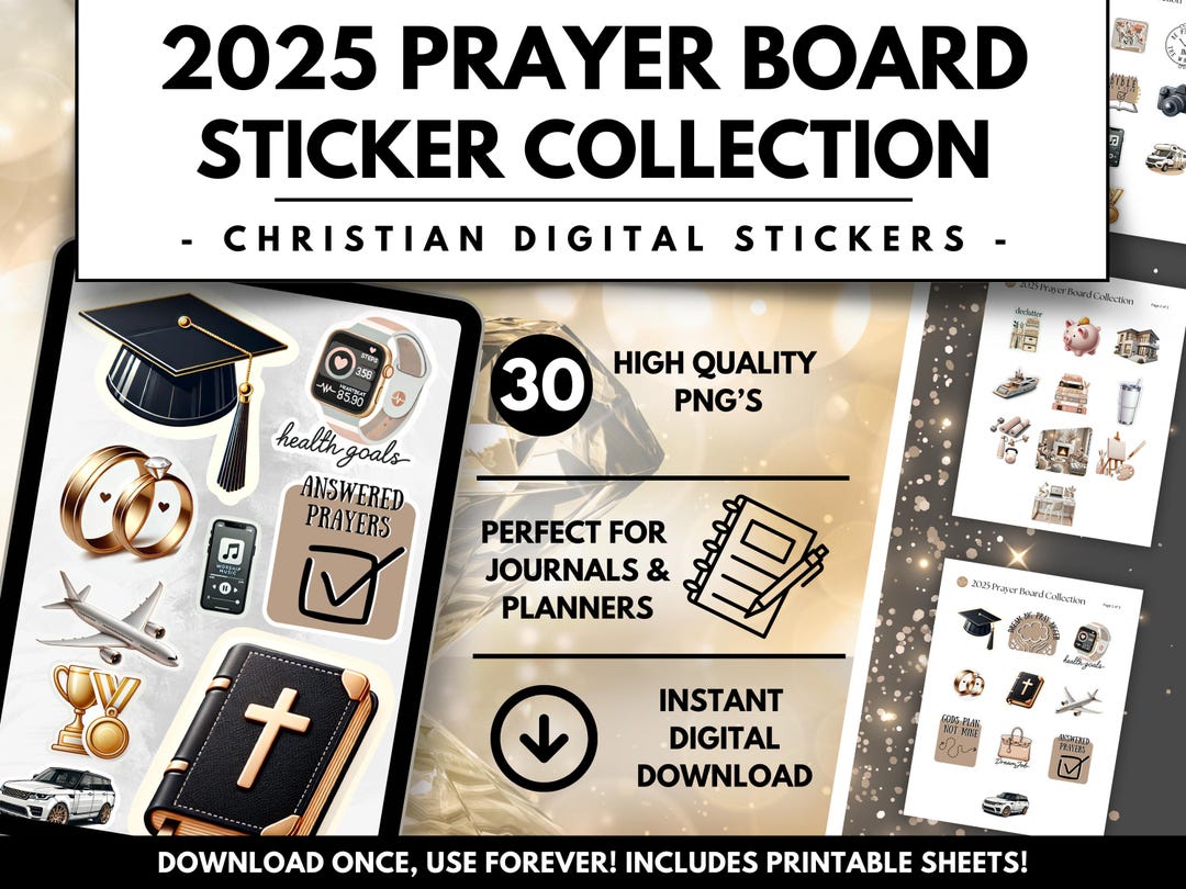 2025 Christian Prayer Board Stickers, Faith-based Digital Stickers ...