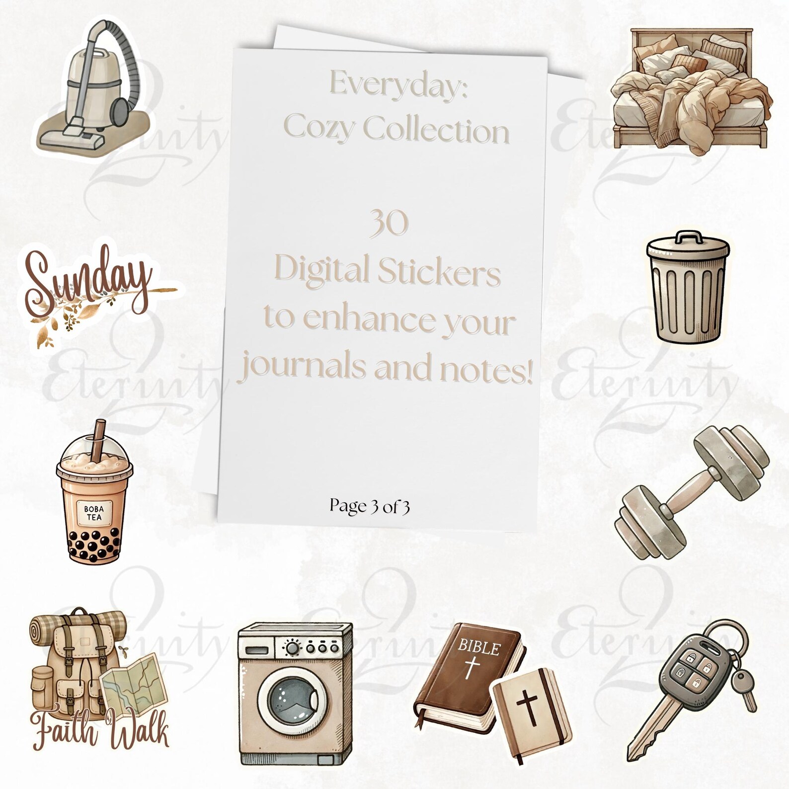 Cozy Christian Stickers for Planners, Neutral Aesthetic, Faith-based ...