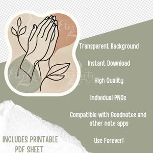 Christian Stickers, Neutral Style Digital Faith Designs, Nature ...