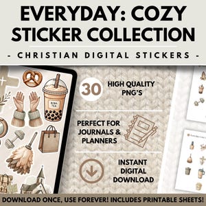 Cozy Christian Stickers for Planners, Neutral Aesthetic, Faith-based ...