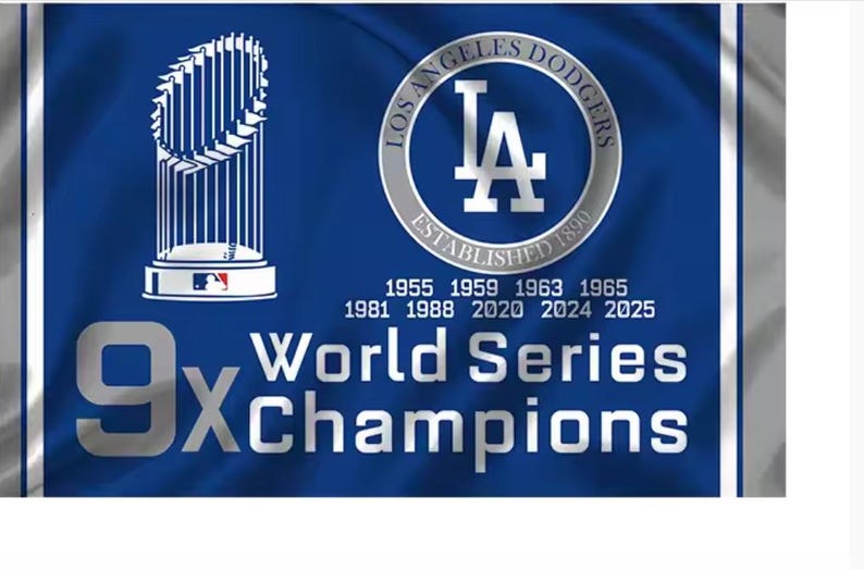 My LAD Parody Custom#4 9x World Champions Baseball Flag / Banner Fan ...
