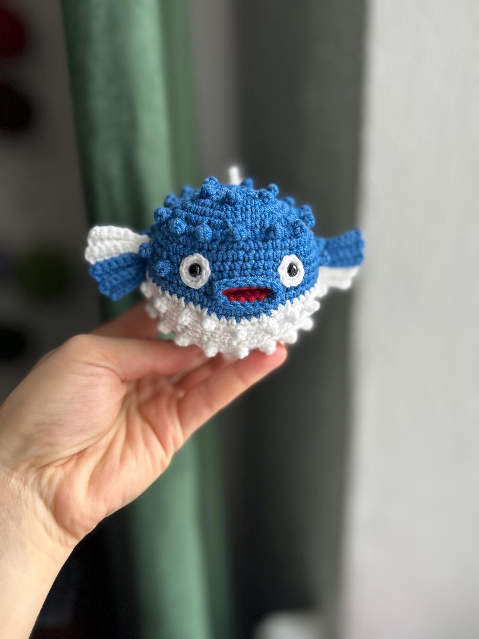 Pufferfish Plush Toy, Fugu Fish, Soft Amigurumi Blowfish, Unique Ocean ...