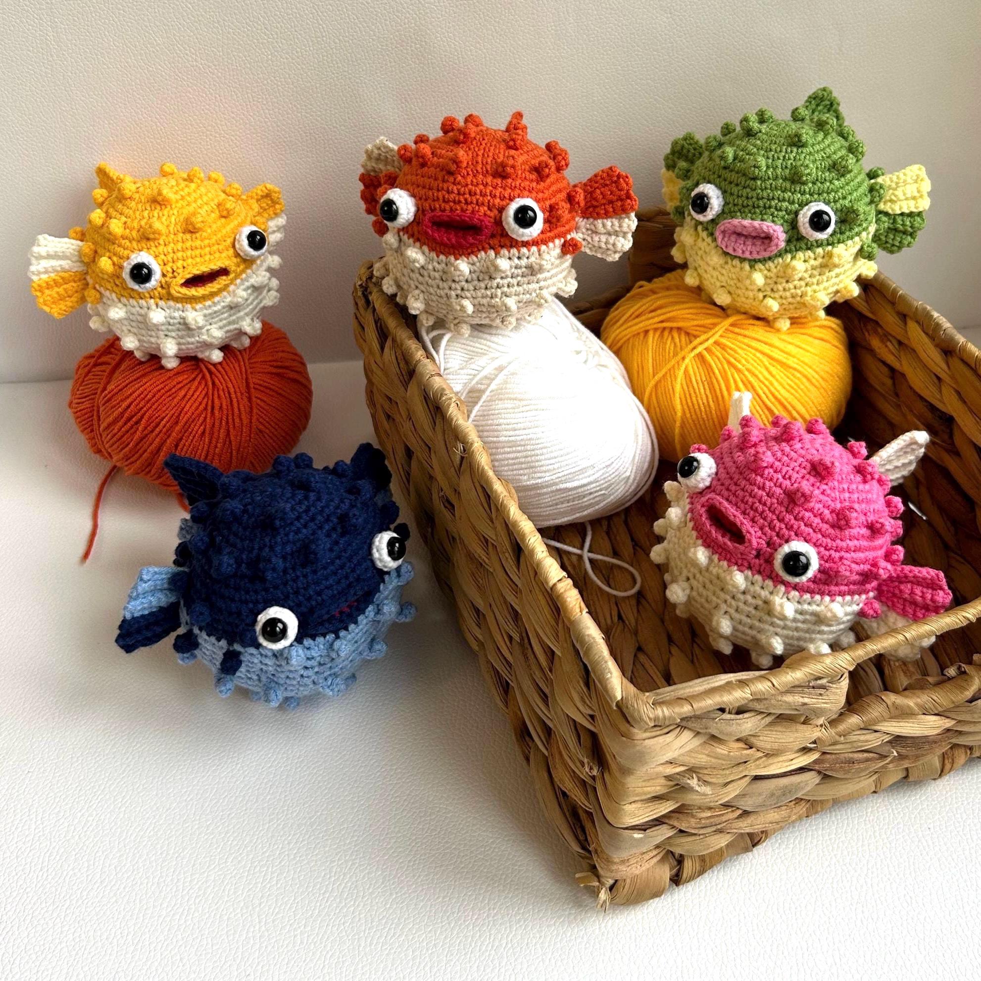 Colourful Puffer Fish Toy. Fugu Fish. Crochet Tropical Fish. Sea ...