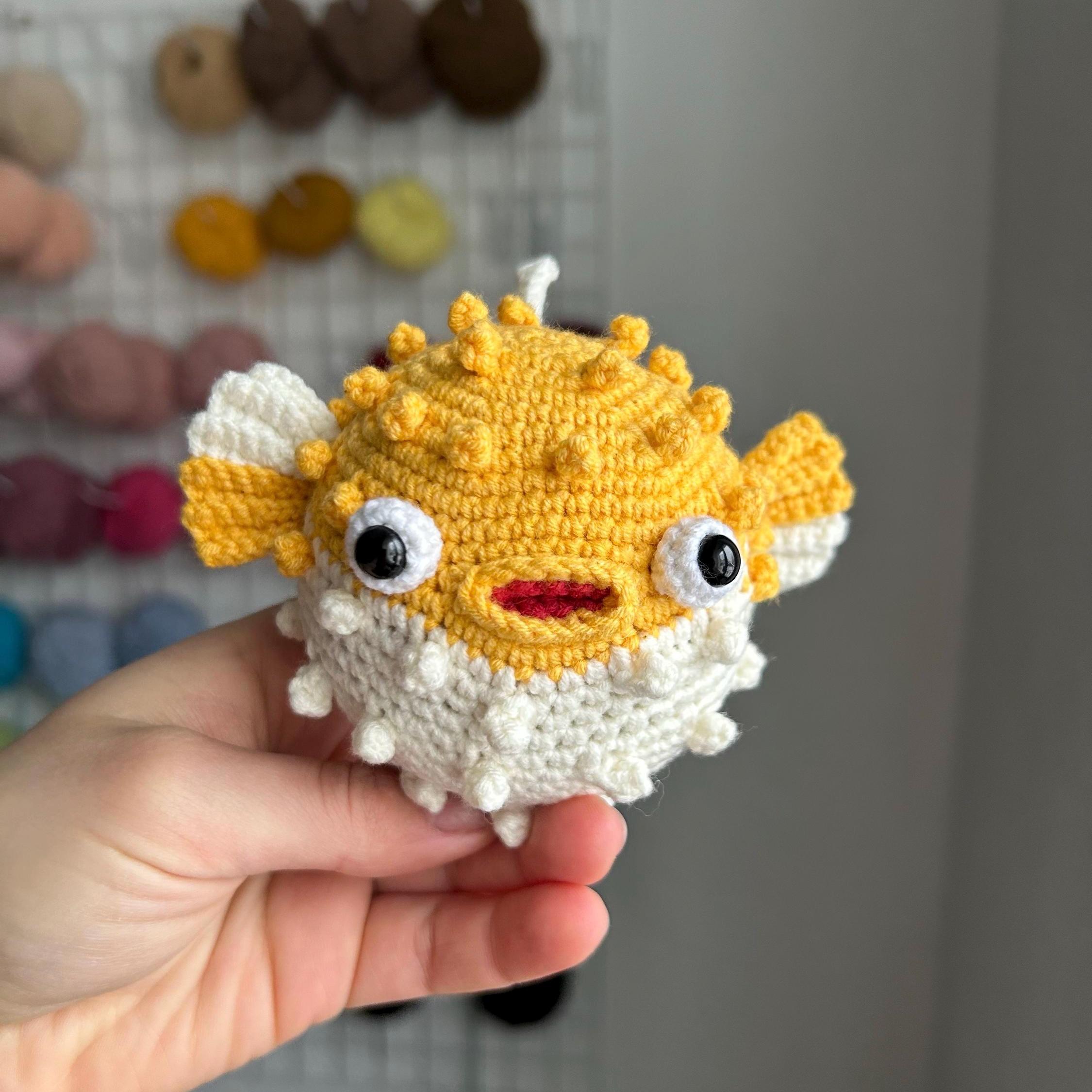 Crochet Colorful Puffer Fish Toy. Funny Birthday Gift. Ocean Lover Gift ...