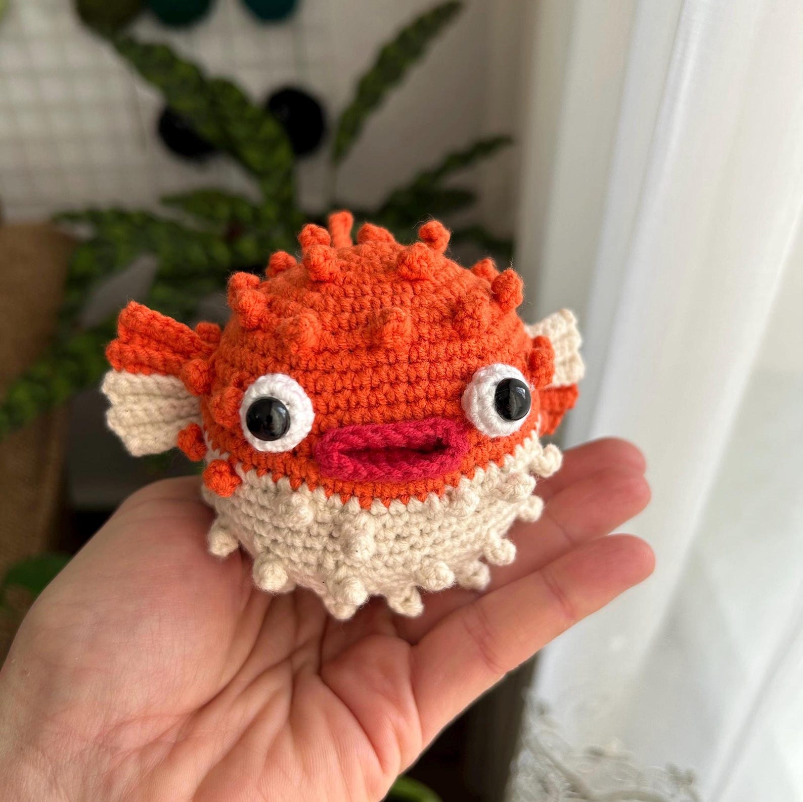 Crochet Puffer Fugu Fish Toy.stuffed Sea Animals.amigurumi Tropical ...