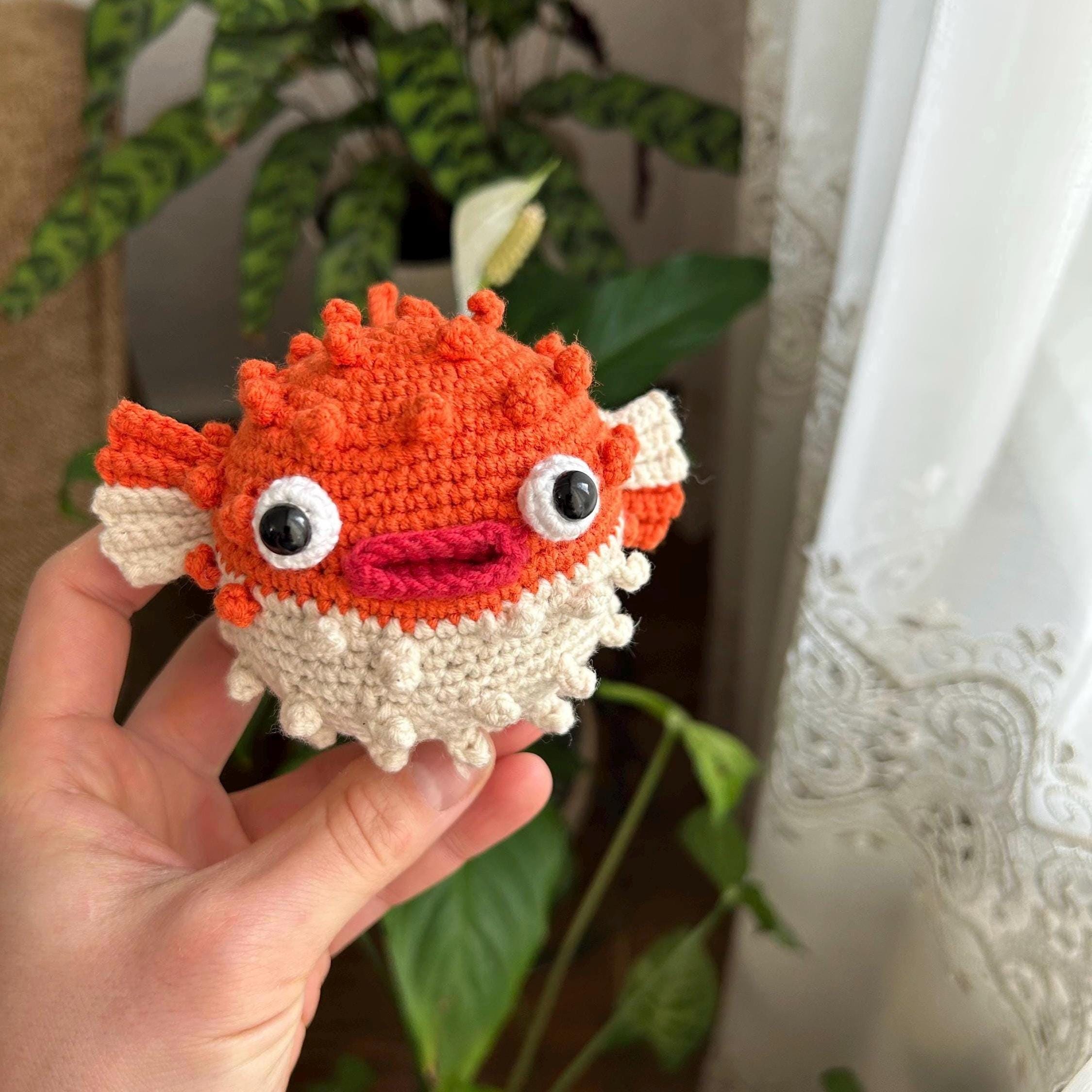 Crochet Colorful Puffer Fish Toy. Funny Birthday Gift. Ocean Lover Gift ...