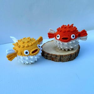 Crochet Pufer Fish Pattern PDF, Amigurumi Fugu Fish Toy Tutorial, Sea ...