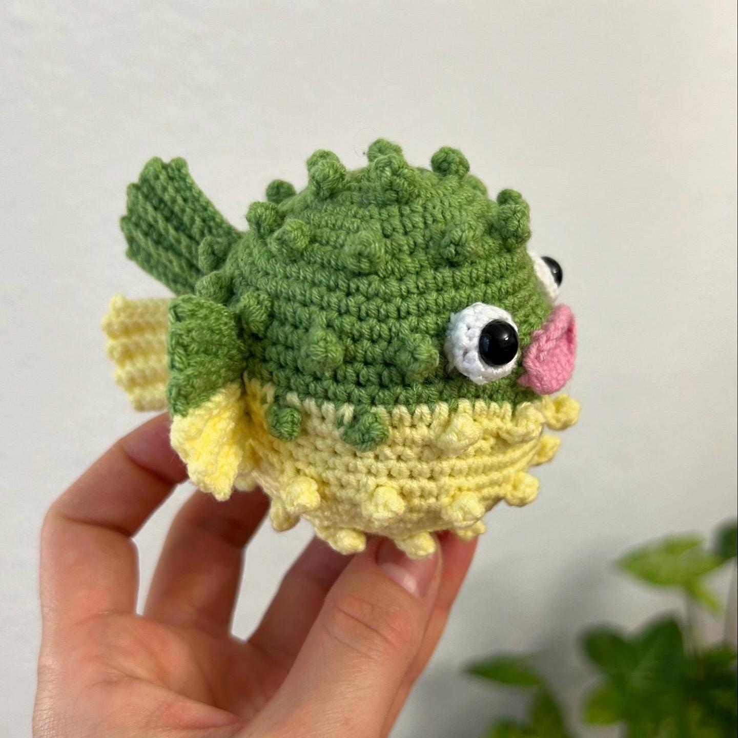 Crochet Colorful Puffer Fish Toy. Funny Birthday Gift. Ocean Lover Gift ...