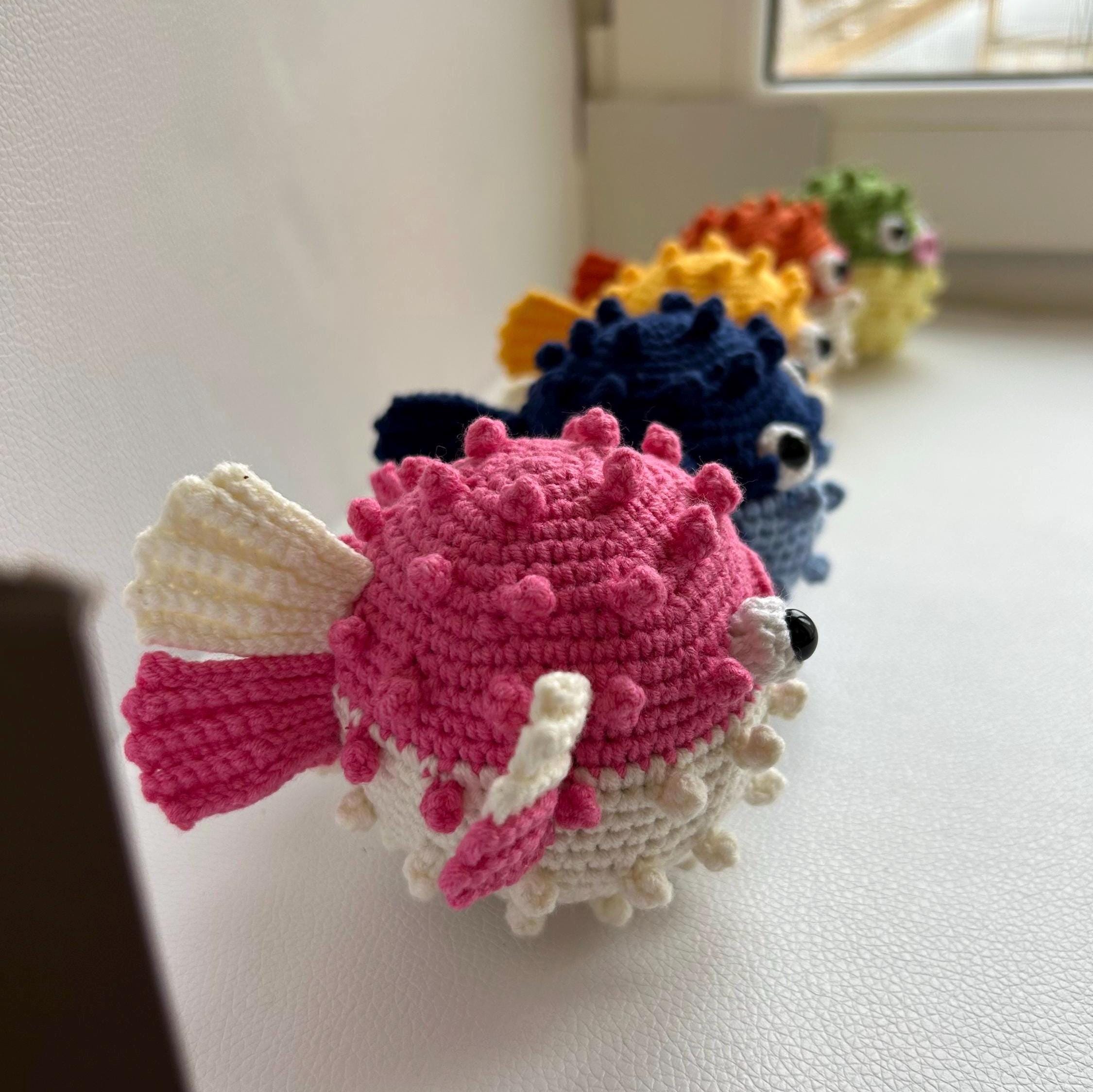 Colourful Puffer Fish Toy. Fugu Fish. Crochet Tropical Fish. Sea ...