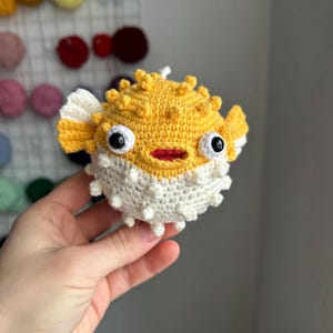 Crochet Puffer Fugu Fish Toy. Stuffed Sea Animals. Amigurumi Tropical ...
