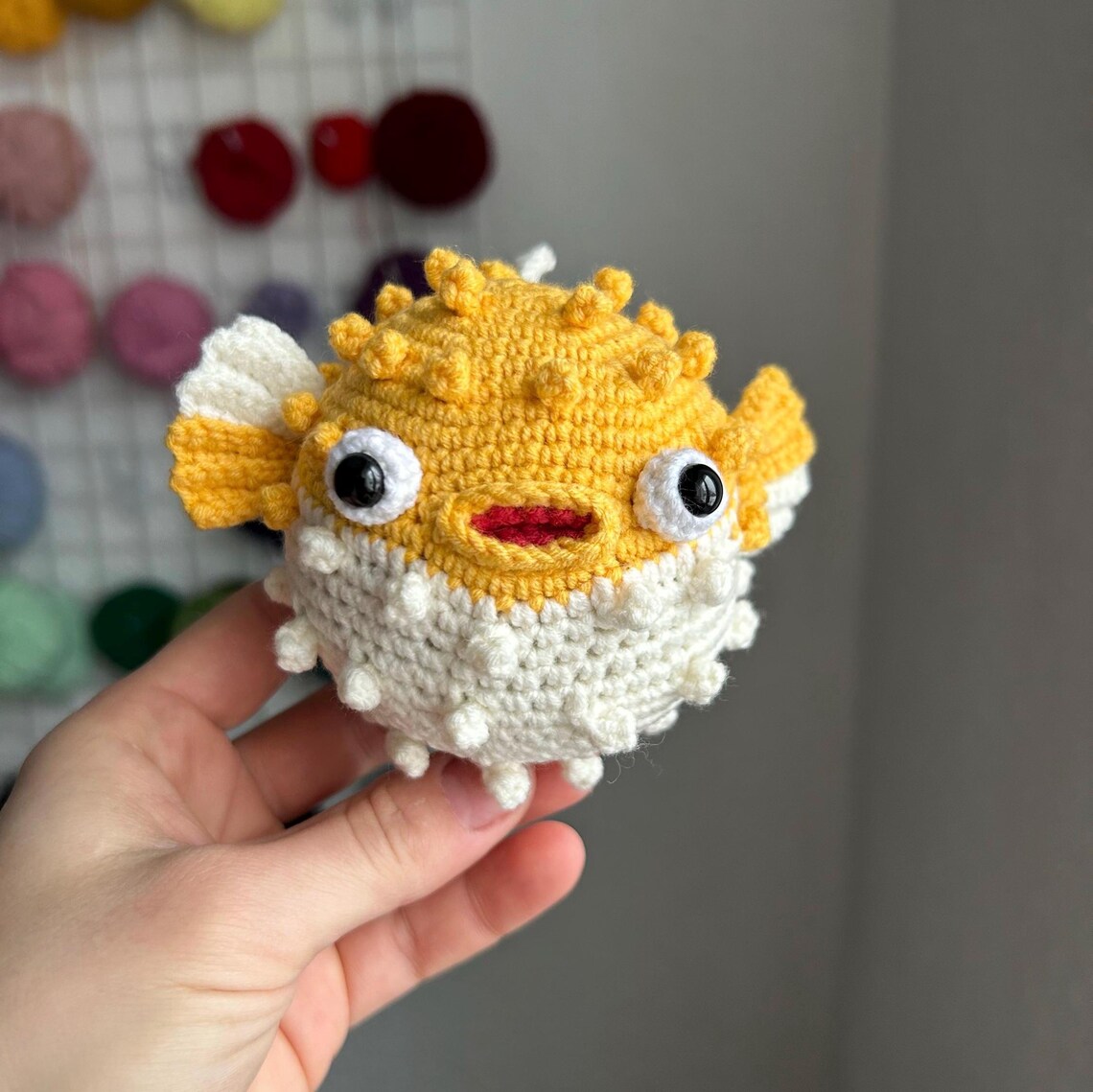 Colourful Puffer Fish Toy. Fugu Fish. Crochet Tropical Fish. Sea ...