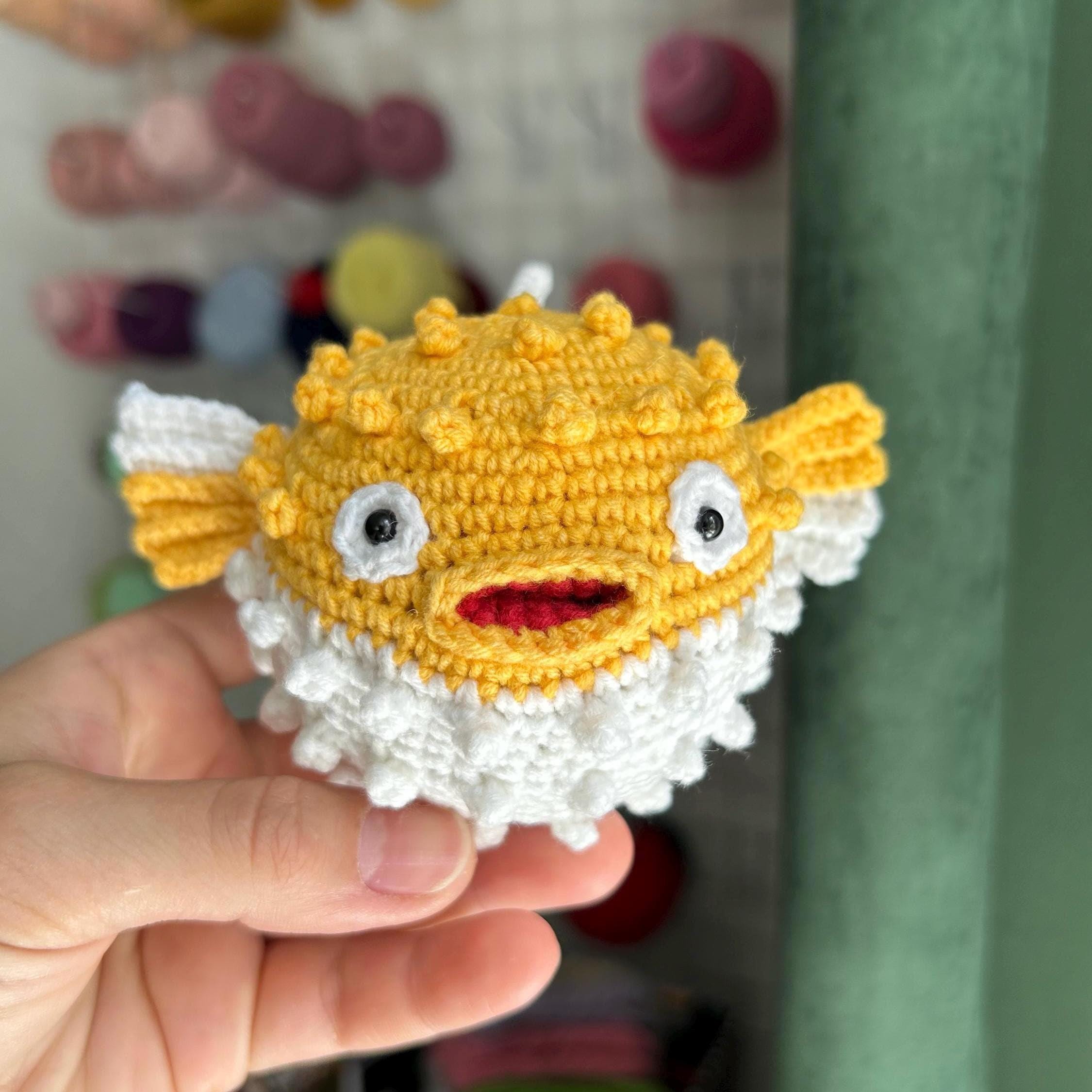 Pufferfish Plush Toy, Fugu Fish, Soft Amigurumi Blowfish, Unique Ocean ...