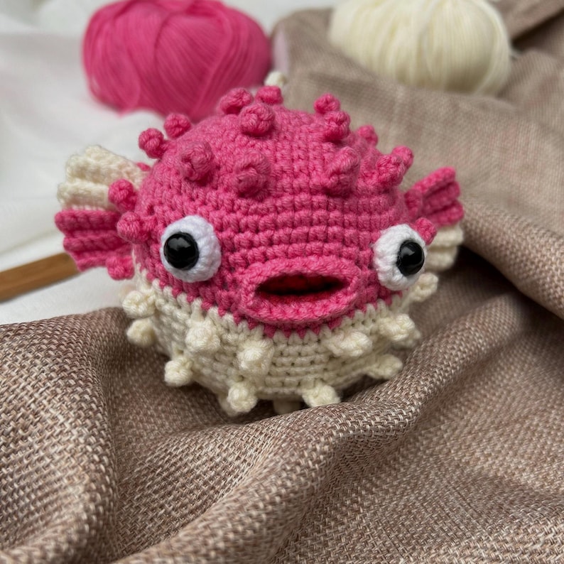 Handmade Crochet Puffer Fish Car Mirror Charm | Cute Amigurumi Plush ...