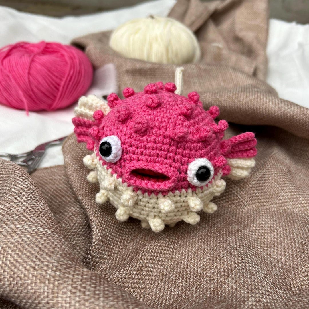Soft Crochet Puffer Fish Toy - Safe Cute Amigurumi Plush for Girls ...