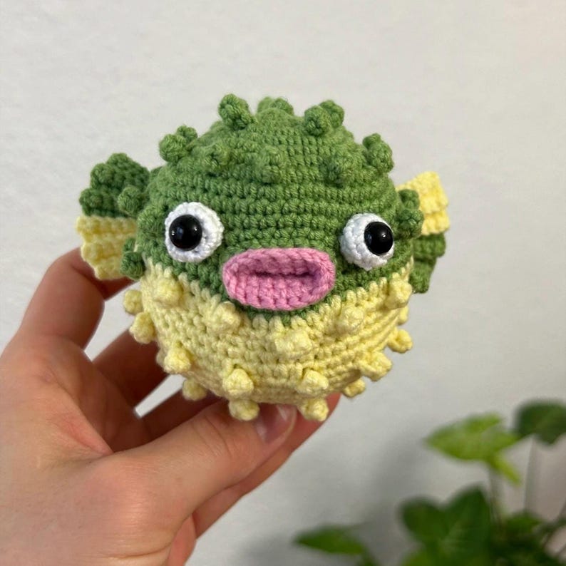 Crochet Puffer Fugu Fish Toy.stuffed Sea Animals.amigurumi Tropical ...