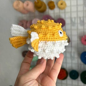 Crochet Pufer Fish Pattern PDF, Amigurumi Fugu Fish Toy Tutorial, Sea ...