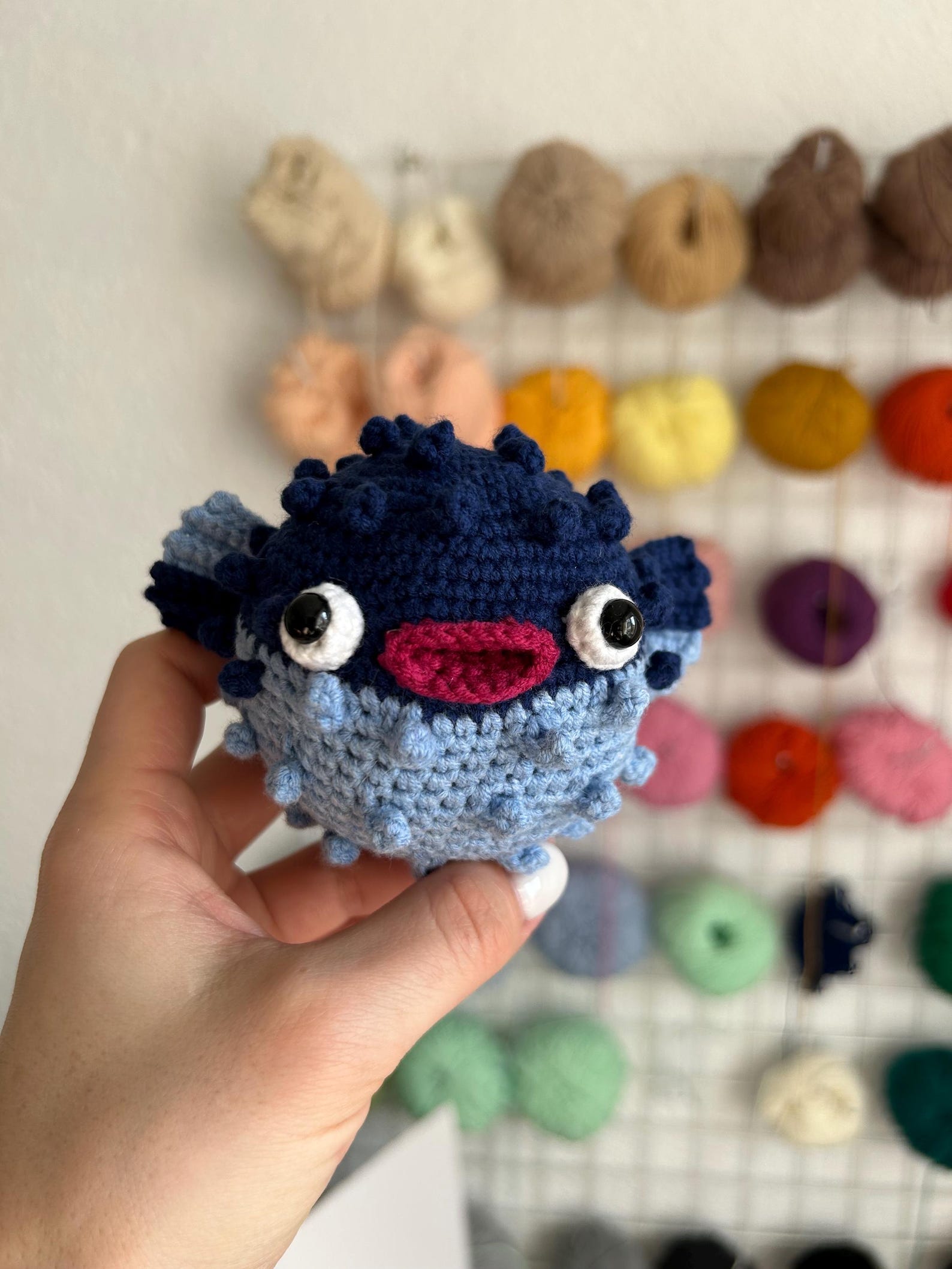 Crochet Colorful Puffer Fish Toy. Funny Birthday Gift. Ocean Lover Gift ...