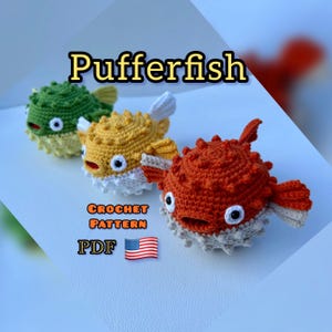 Crochet Pufer Fish Pattern PDF, Amigurumi Fugu Fish Toy Tutorial, Sea ...