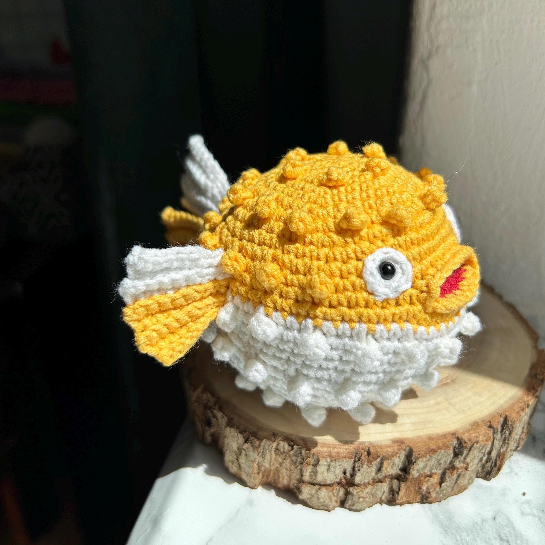 Pufferfish Plush Toy, Fugu Fish, Soft Amigurumi Blowfish, Unique Ocean ...