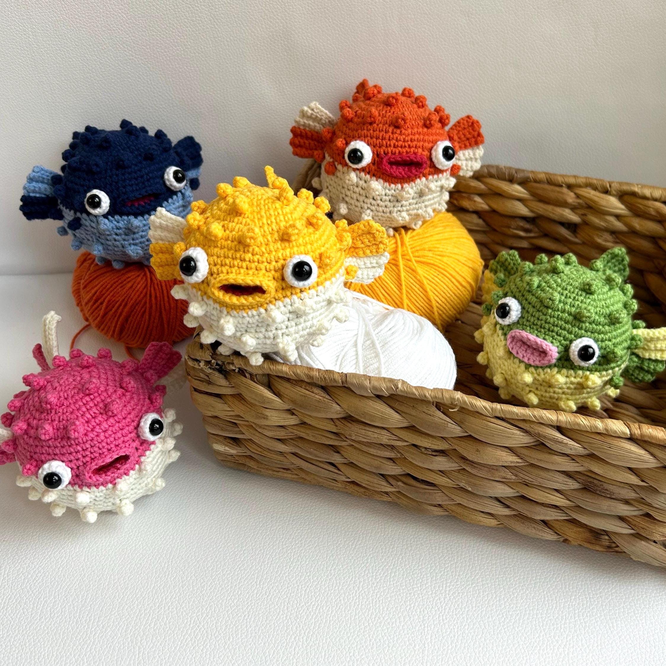 Colourful Puffer Fish Toy. Fugu Fish. Crochet Tropical Fish. Sea ...