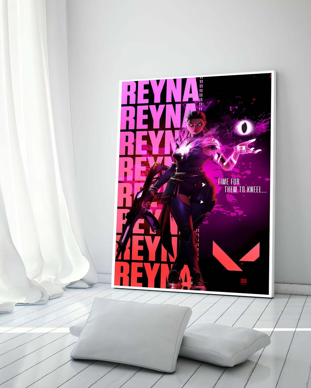 Valorant Reyna Wall Glass, Purple Reyna Wall Designs, Wall Glass Arts ...