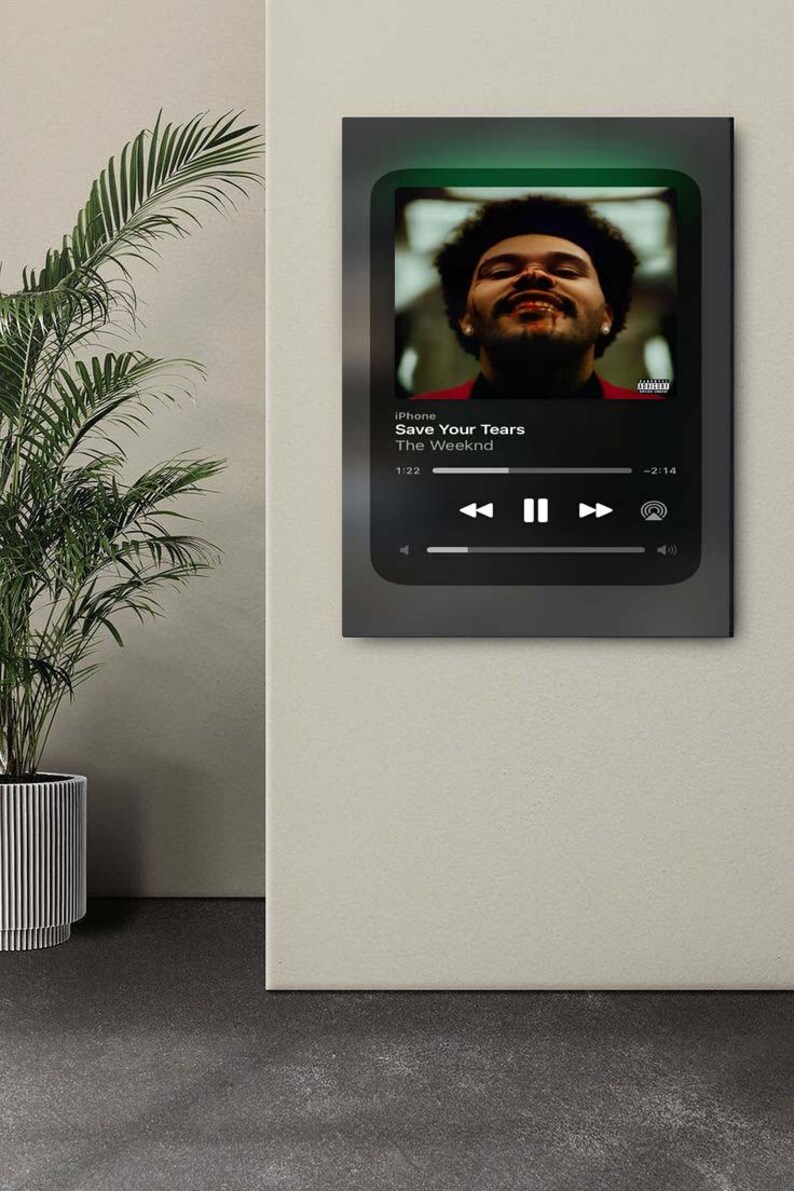 The Weeknd Wall Glass, Spotify Music Wall Designs, Spotify Wall Glass ...