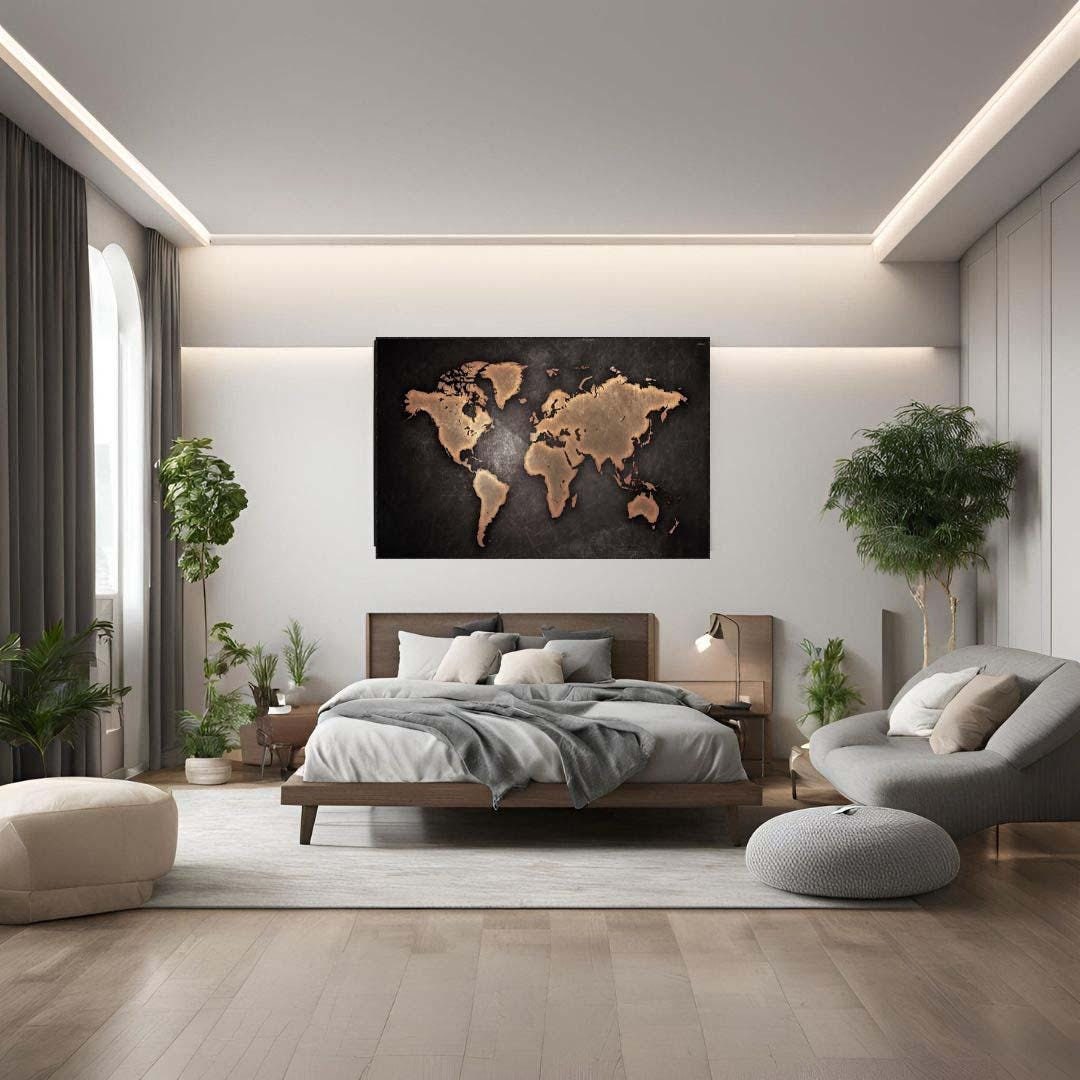 The World Map Glass, Wall Glass Art, Glass Backsplash, Glass Decor Art ...