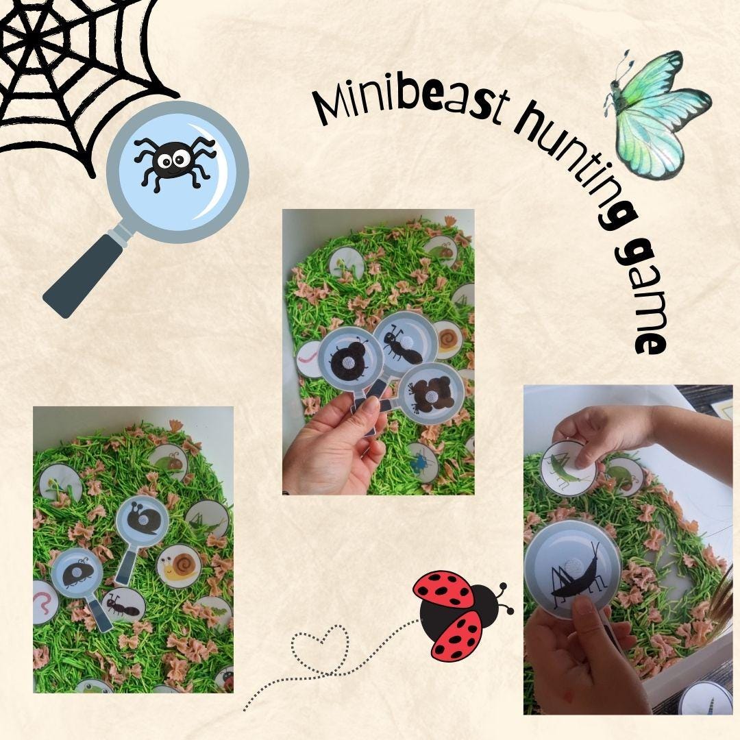 Minibeast Hunting Game With Checklist, Writing Practice, Attention ...