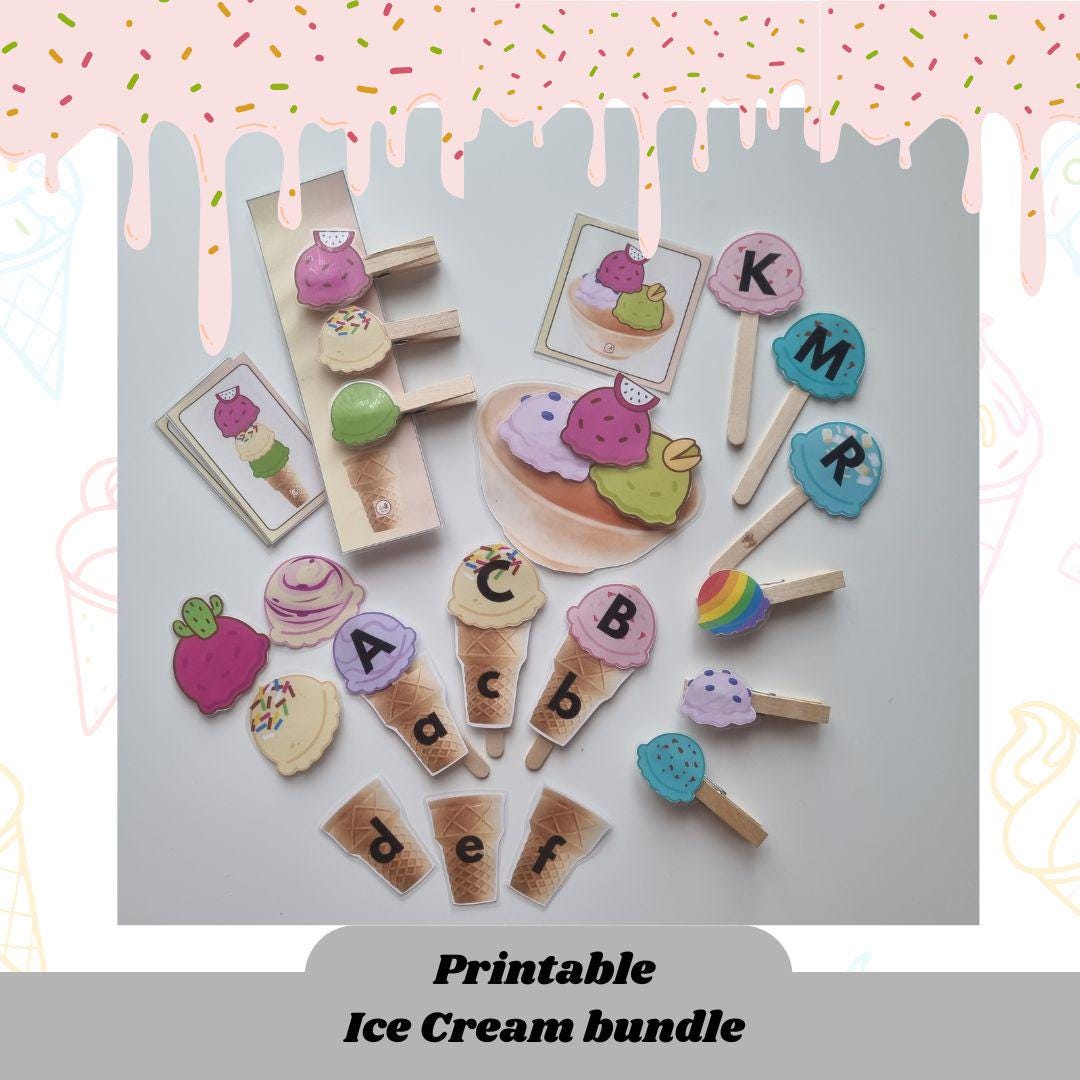 Ice Cream Builder Bundle, PDF, Printable Activity Pack, Preschool ...
