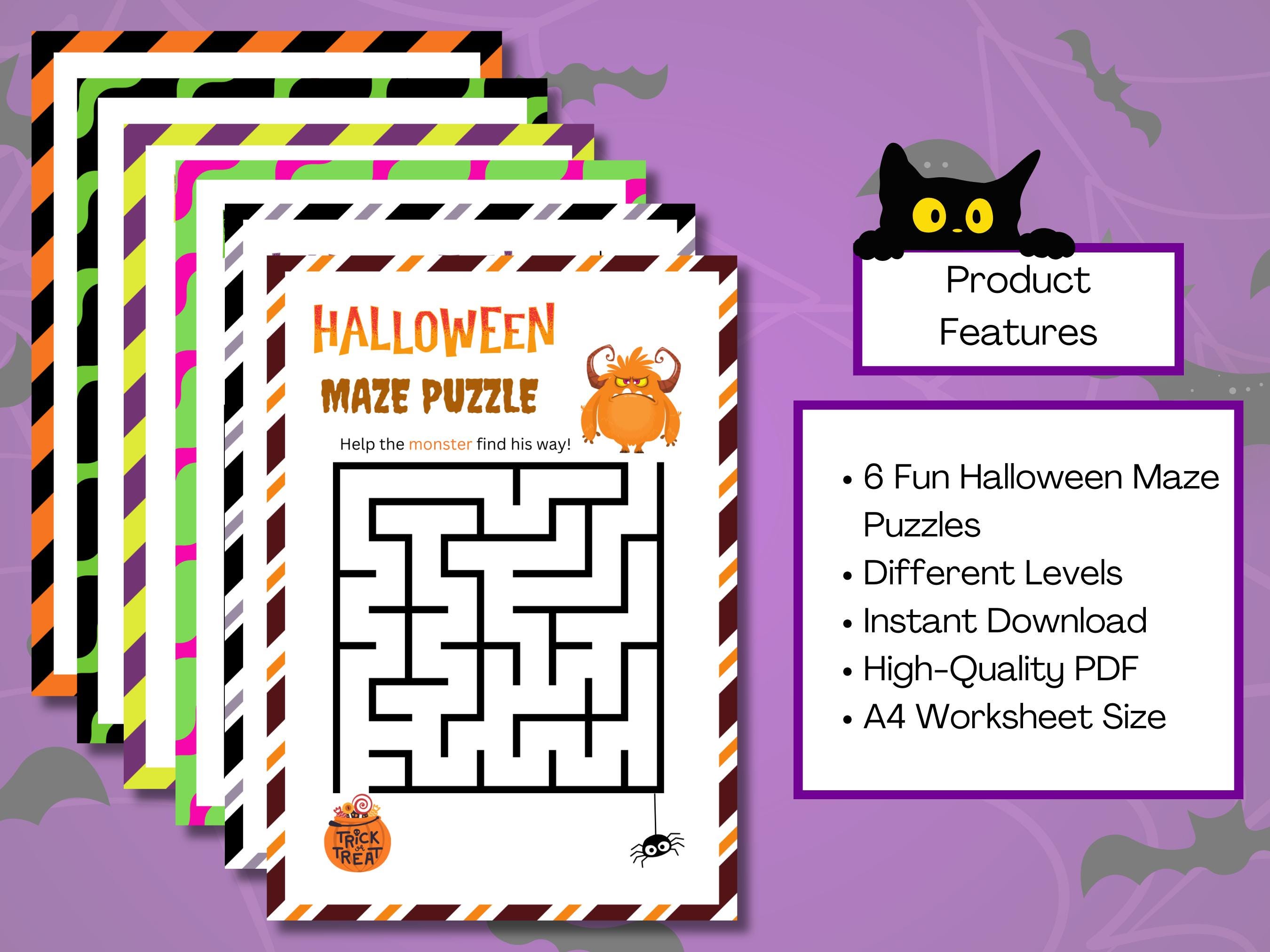 Halloween Maze Puzzle - Halloween Printable - Halloween Game ...