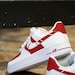 Custom Red Air Force 1 Hand Painted White Red Shoes Custom Color Block ...