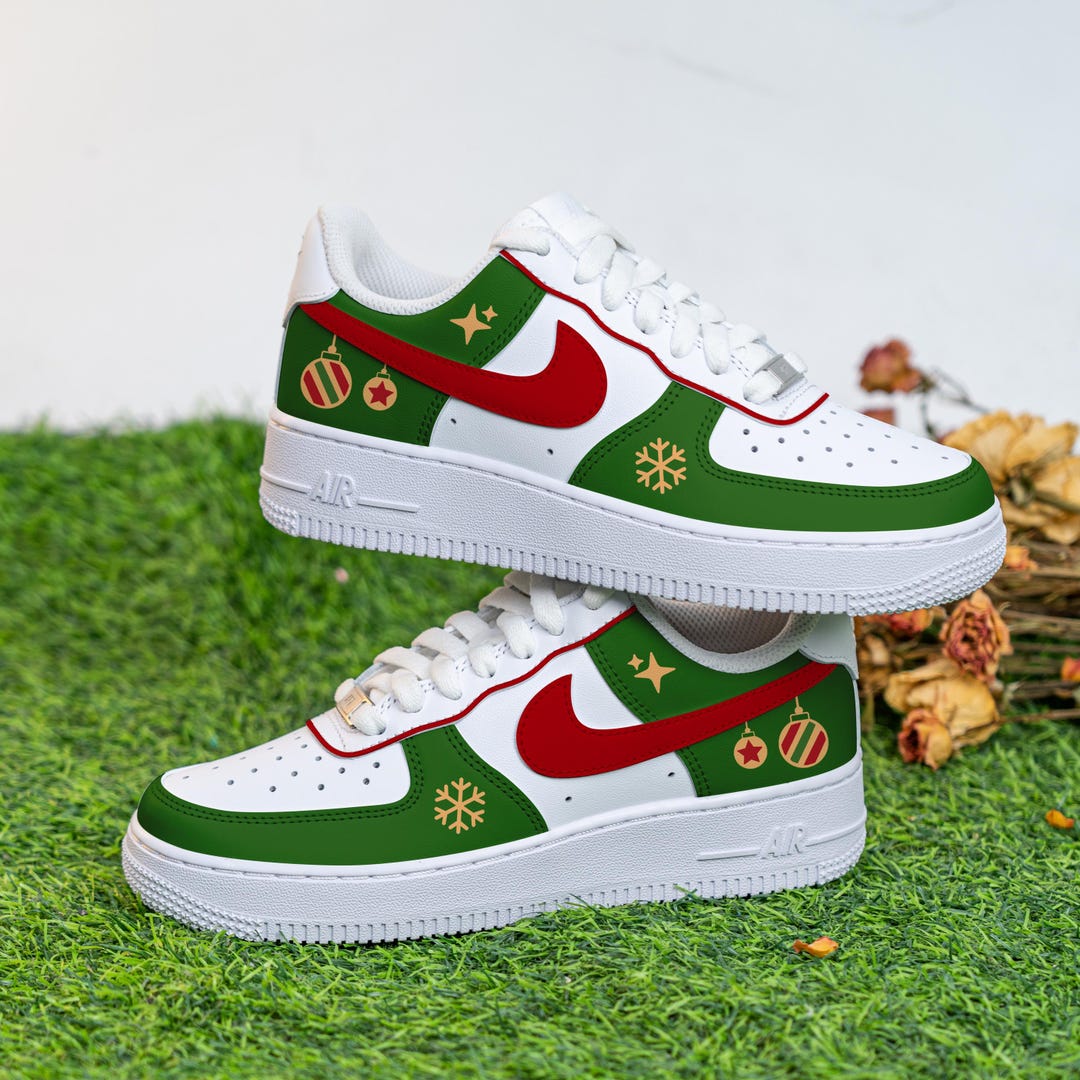 Custom Christmas Air Force 1 Hand Painted Christmas Ball AF1 Sneakers ...