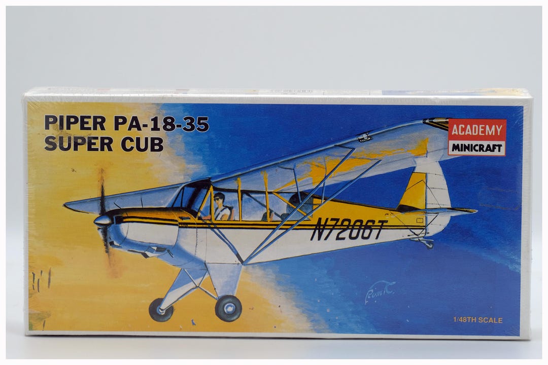 Academy Minicraft Piper PA-18-35 Super Cub 1/48th Scale Plastic Model ...