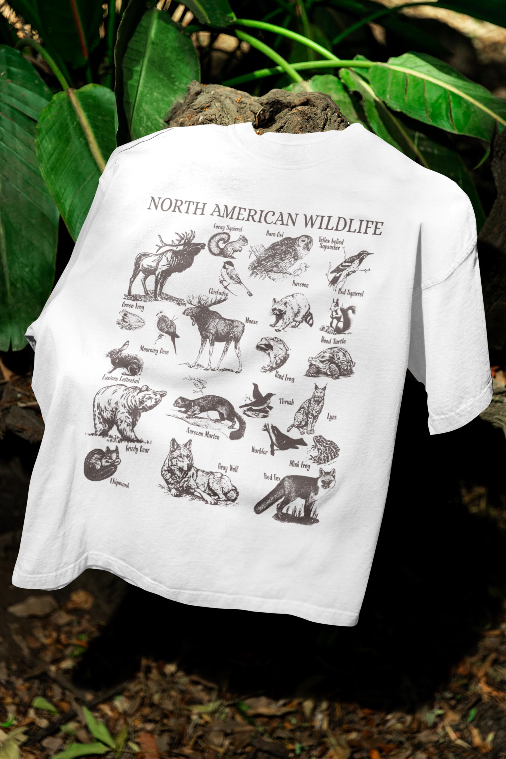 North American Wildlife Vintage 90s Unisex Shirt, Retro Forest Animals ...