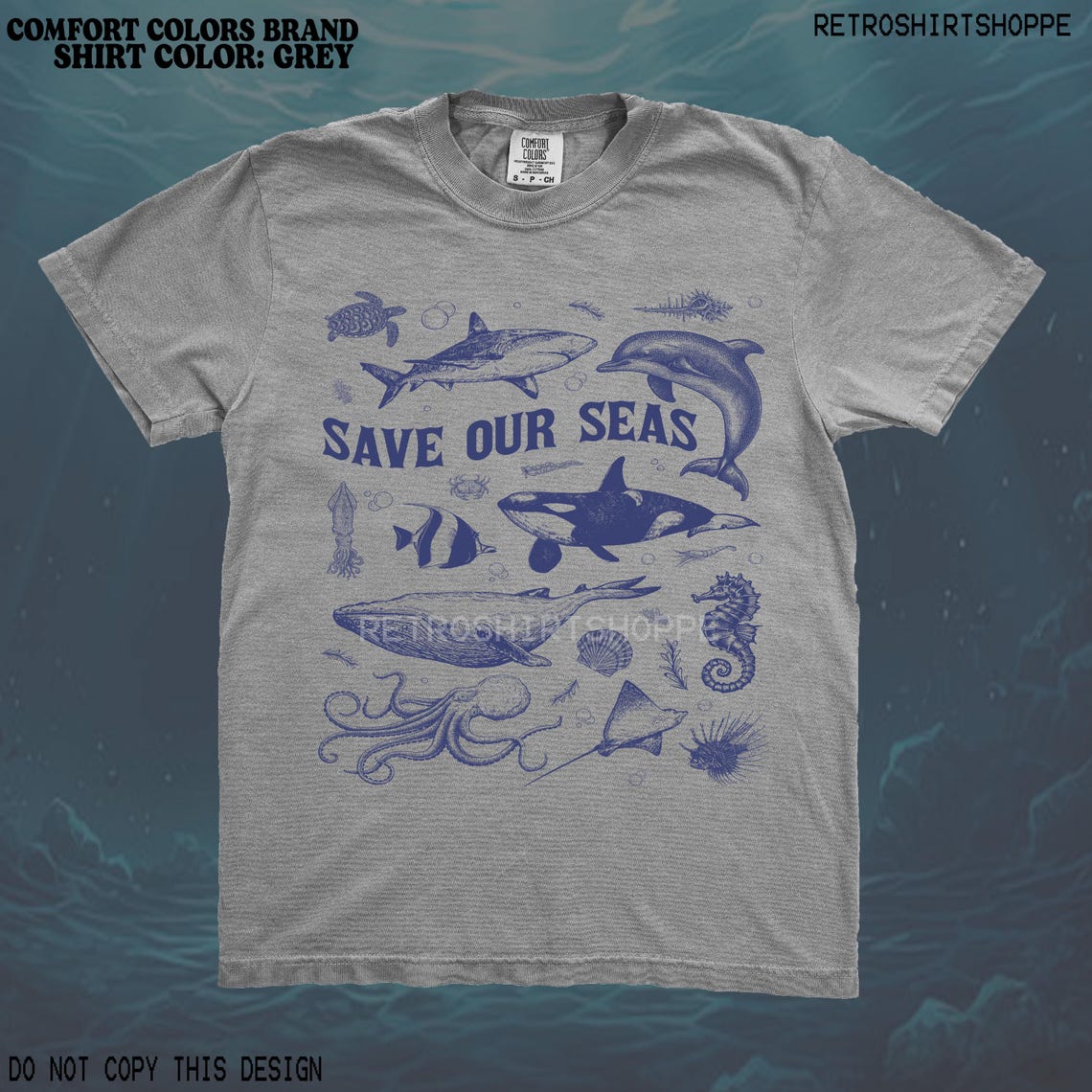 Save Our Seas T-shirt, Vintage Ocean Animals Shirt Comfort Colors ...